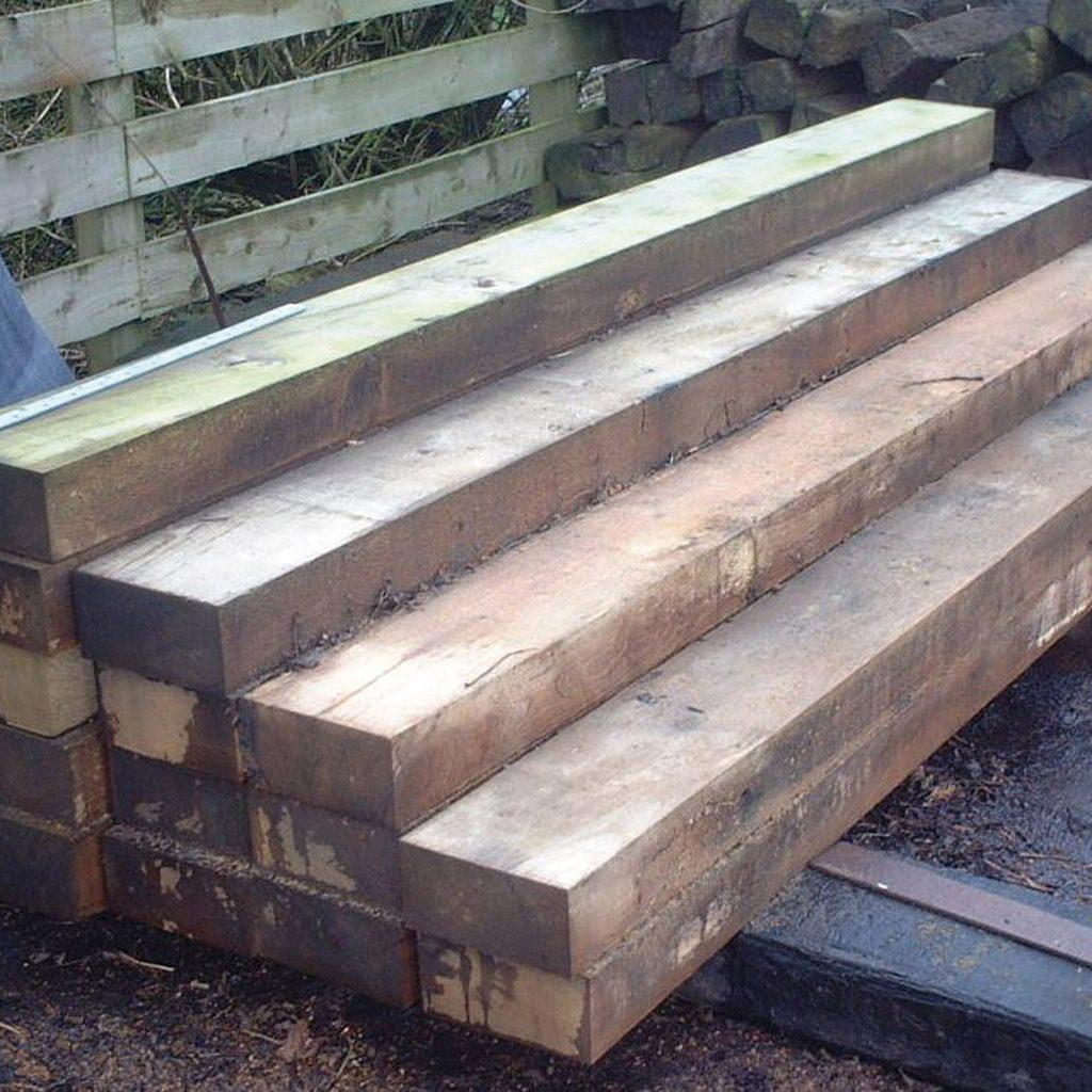 New Untreated Hardwood Green Oak Sleepers - Tommy Topsoil